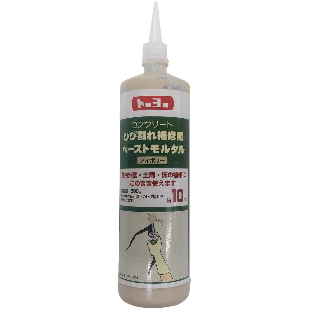 カラー：白い◆商品名：トーヨーマテラン トーヨー ひび割れ補修用ペーストモルタル 500g アイボリ ーNET:500g用途:屋内外のコンクリ ートのひび割れ補修・ブロックレンガの目地の補修水を混ぜる必要がなくそのまま充填作業できる