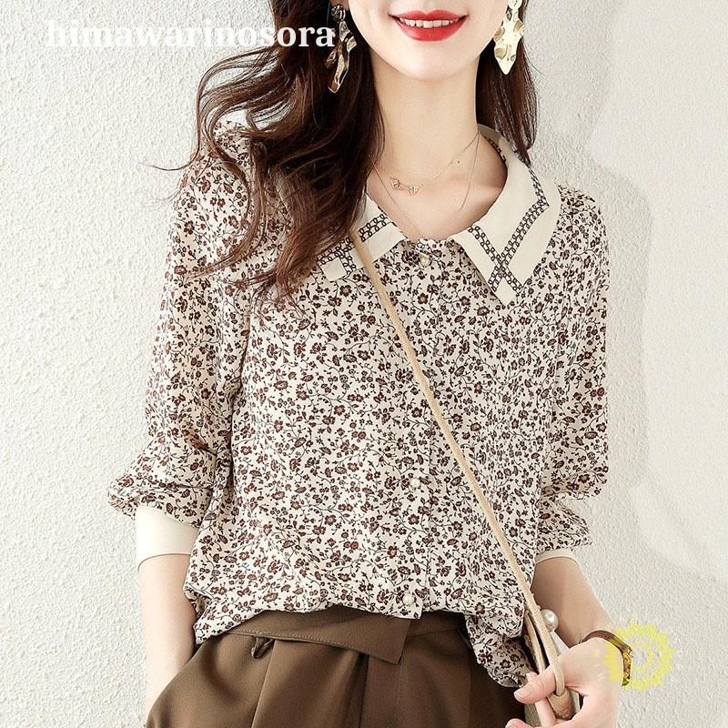 トップス シャツ ブラウス シフォンブラウス 花柄ブラウス シフォン 花柄 小花 バルーン袖 配色 長袖 レディス レディース 秋 新作花柄シフォンブラウス◆素材◆ポリエステルファッション おしゃれ お洒落 オシャレ 大人 オトナ ナチュラ...