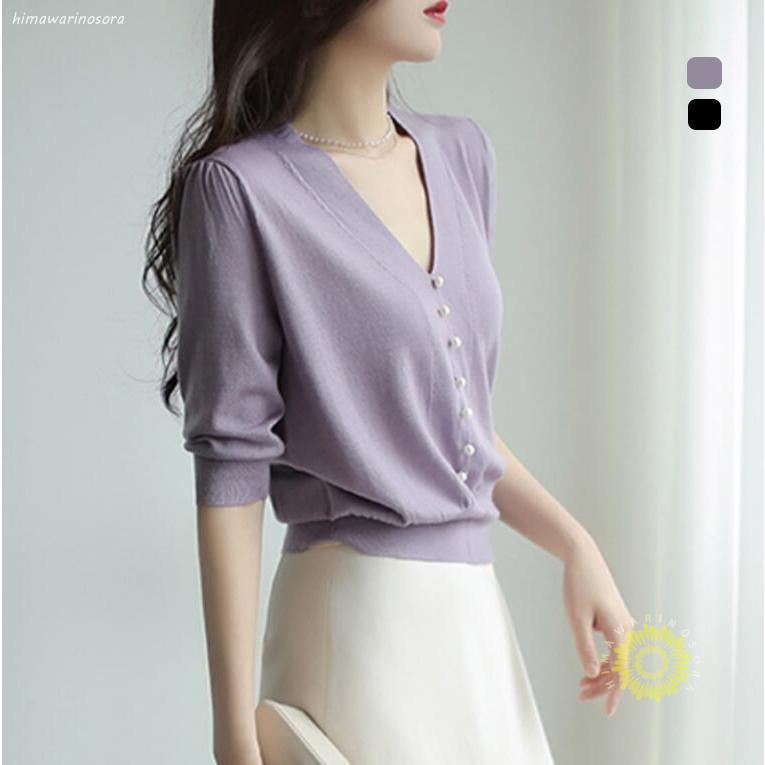 ニットTシャツ レディース 春夏 半袖ニットソー レションニットトップス薄手 おしゃれ ショット丈カットソー 大人 通勤OL Tシャツ ▼素材：ポリエステル▼サイズ：（単位：cm）着丈57 バスト92 適応体重40-65kg▼注意事項：※モ...