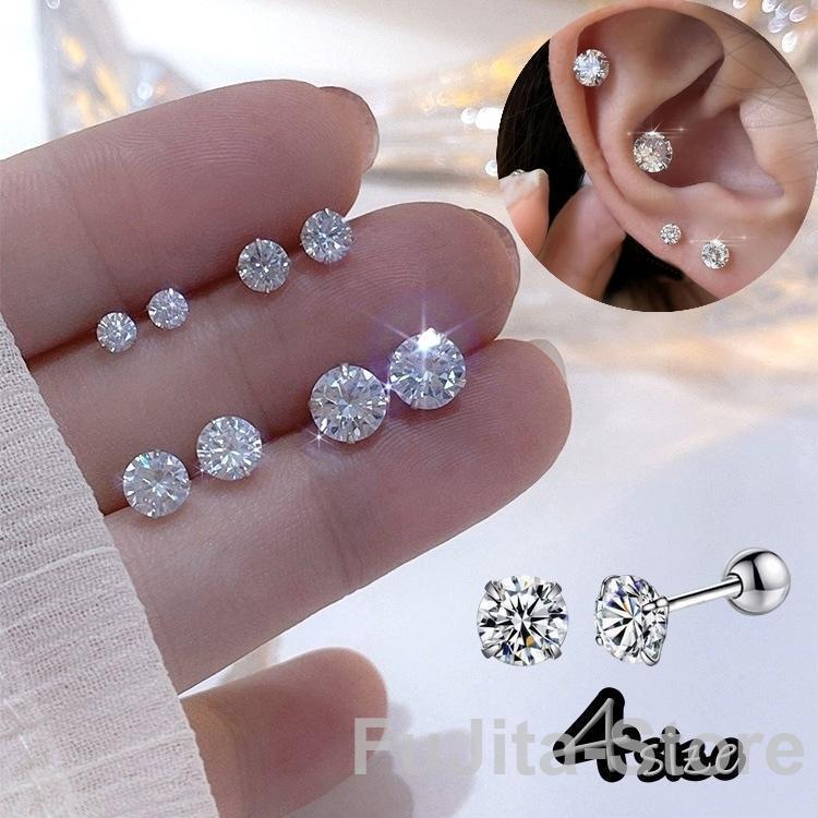 キラキラきれいなレディース用ピアスです。3?4?5?6?7mmのサイズがあるので、お好きなサイズをお選びいただけます。つける場所によって大きさを変えても上級コーデに◎お誕生日やクリスマスなどプレゼントにもオススメです★【サイズについて】画像...