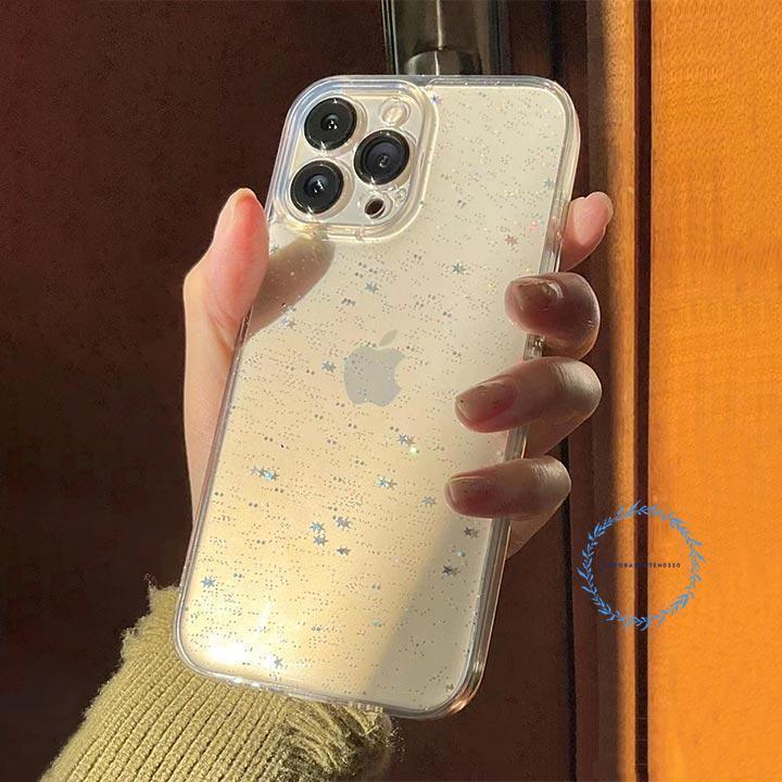 星のラメが可愛い iPhoneケース アイフォンケース ラメ 星 クリア 透明 ラキラ 夏 学生 iPhone11 iPhone12 iPhone13 iPhone114 iPhone15 Pro Max ケース 韓国 カジュアル おしゃれ...