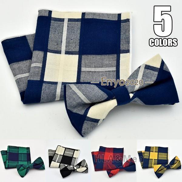 蝶ネクタイ ポケットチーフ セット 紳士 蝶タイ チェック柄 結婚式 二次会 パーティー イベント 制服用新作 色 レッド 黒 グリーン イー ブルーサイズ★素材　綿混紡※お使いの画面と実際のお色に若干の差がある場合がございます。※機械によ...