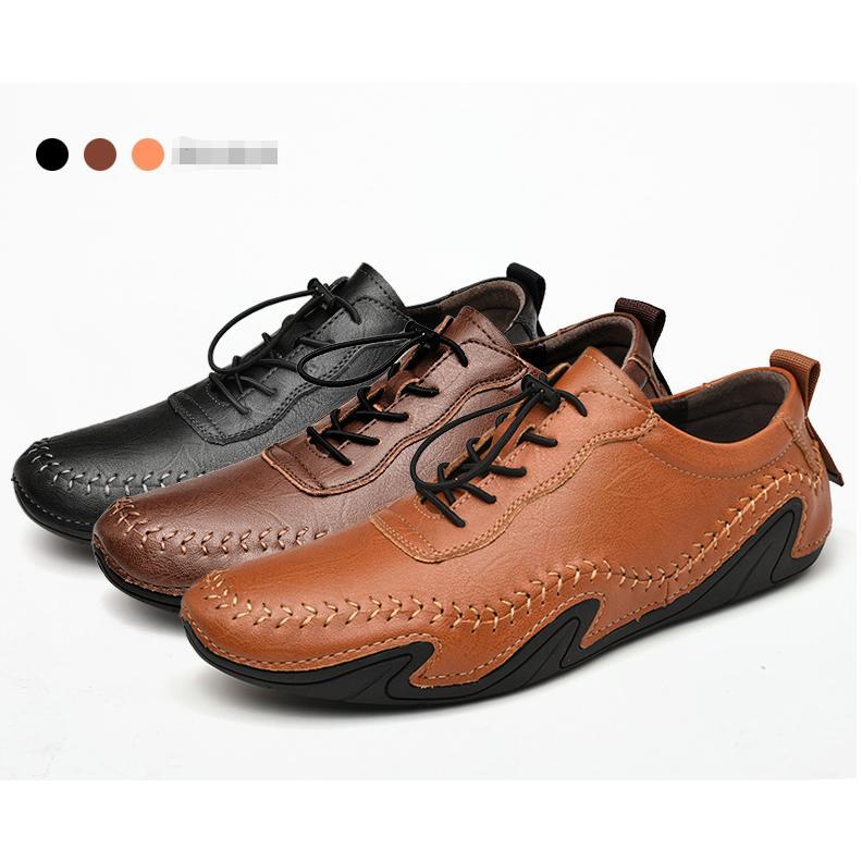 メンズ ドライビングシューズ レザー おしゃれ スリッポン 革靴 紳士靴 ウォーキングシューズ 防滑 軽量 通気性 スニーカー 旅行 運転用 通勤 通学メイン素材: レザーソール : ゴムカラー: ブラウン ブラック ダークブラウンサイズ:...