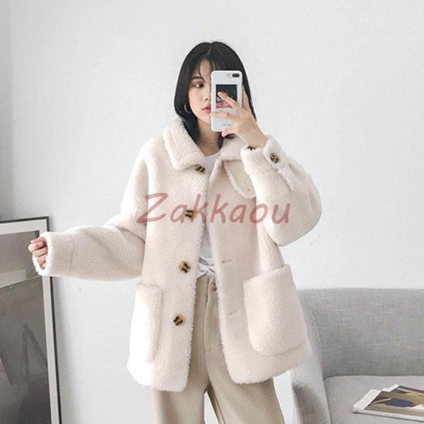 ■ 品名：レディースムートンコート■ 素材：ウール30%+ポリエステル70%■ カラー：全5色■ サイズ：XS-L■ 季節：秋、冬人気検索キーワード：レディースジャケット　レディースコート　オーバーコート　アウター　ロング丈コート　ショート...