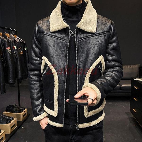 ■ 品名：メンズ裏起毛ジャケット■ 素材：PU■ カラー：全1色■ サイズ：M〜5XL人気検索キーワード：革ジャケット メンズ 革ジャン レザージャケット 保温防寒 大きいサイズライダース ジャケット シングル ライトアウター ライダースジ...
