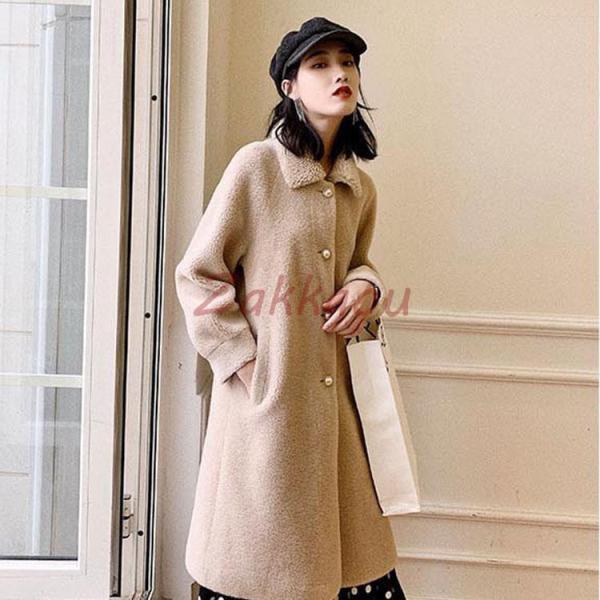 ■ 品名：レディースムートンコート■ 素材：ウール■ カラー：A■ サイズ：S-XXL■ 季節：秋、冬人気検索キーワード：レディースジャケット　レディースコート　オーバーコート　アウター　ロング丈コート　ショート丈　大きいサイズ　ビジネスコ...