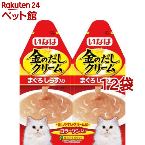 お店TOP＞猫用品＞キャットフード(ウェット)＞メーカー別で探す＞いなば＞いなば 金のだし クリーム まぐろ しらす入り (60g*12コセット)【いなば 金のだし クリーム まぐろ しらす入りの商品詳細】●2つに分けて与えることができるチ...