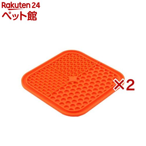 お店TOP＞ペットのサークル・雑貨など＞ペットの雑貨・ケアグッズ＞食器＞全部見る＞スローフィードマット スクエア オレンジ (2セット)【スローフィードマット スクエア オレンジの商品詳細】●動物の「舐める(Lick)」という行為に着目した...