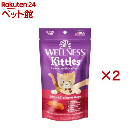 お店TOP＞猫用品＞猫のおやつ・サプリメント＞その他おやつ＞ウェルネス キトルズ サーモン クランベリー入り (56g×2セット)【ウェルネス キトルズ サーモン クランベリー入りの商品詳細】●3種類の楽しい形。●第1原材料は高品質動物性た...