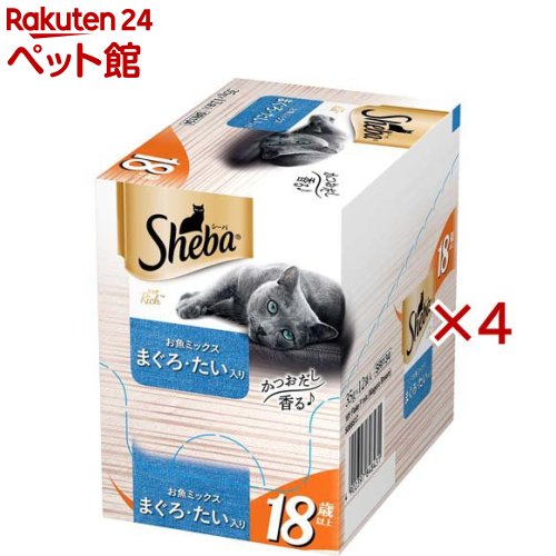 お店TOP＞猫用品＞キャットフード(ウェット)＞成猫用ウェットフード＞その他ブランド＞シーバ リッチ 18歳 お魚ミックス まぐろたい キャットフード ウェットフード シニア (12袋入×4セット(1袋35g))【シーバ リッチ 18歳 お...