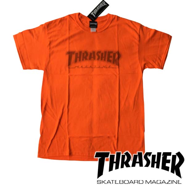 ■Information スラッシャー THRASHER メンズ ロゴ Tシャツ DOT HOMETOWN 蛍光 セーフティ オレンジ ブラック 半袖 tee T-SHIRTS カットソー トップス 男性用 スケーター インポート ストリー...