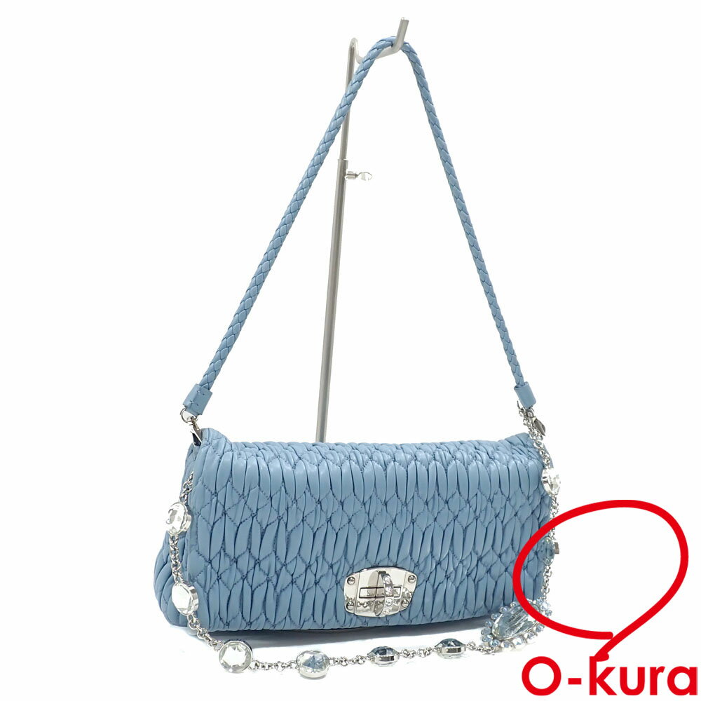 MIU MIU ミュウミュウ 青 かごバッグ 大き目 花柄 美中古 ブルー MIU MIU ミュウミュウ 青 かごバッグ 大き目 花柄 美中古 ブルー