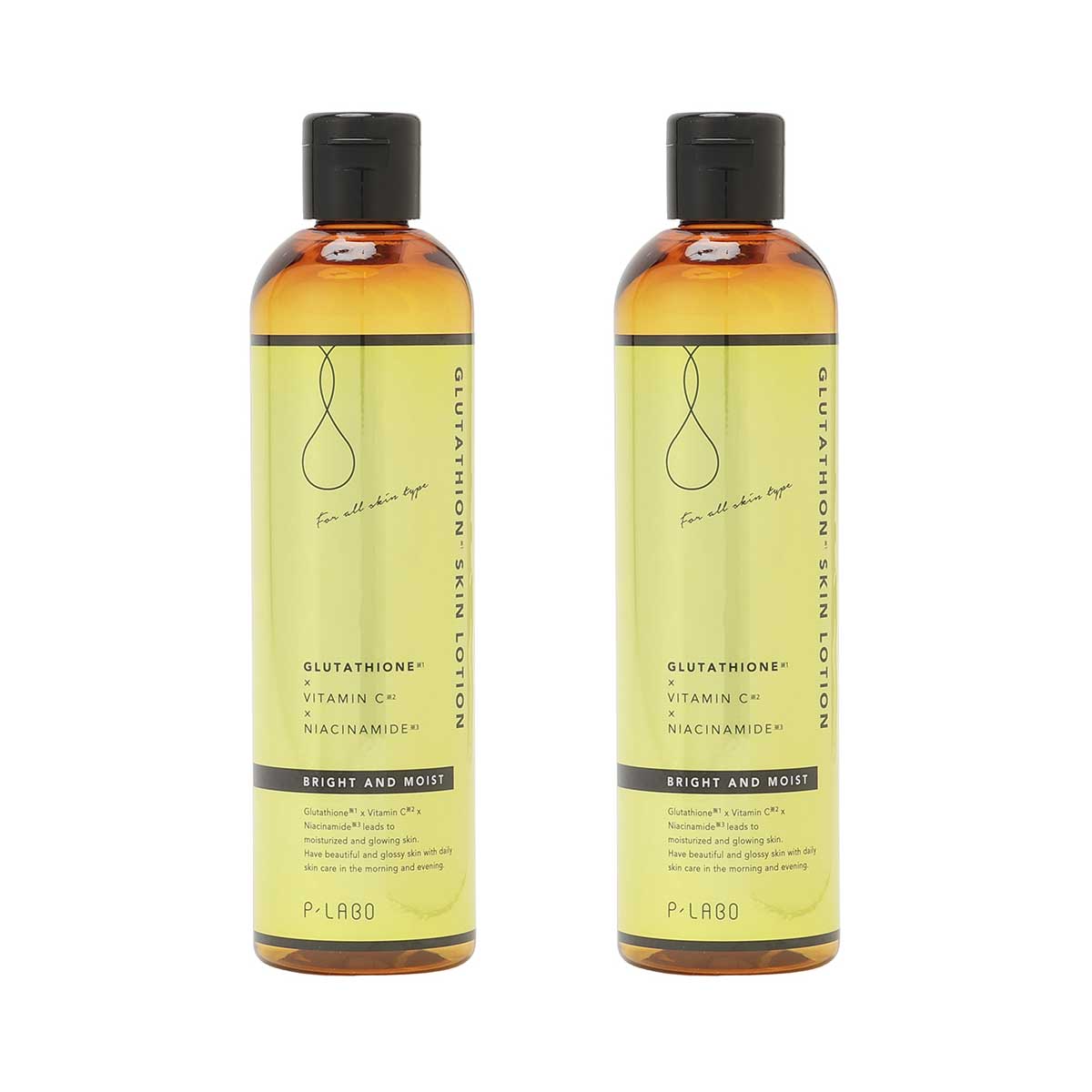 P-LABO グルタチオン化粧水 300mL ナチュリア 顔はもちろん、体にも使える。 透き通るような輝くツヤ肌へ！！P/LABO グルタチオン化粧水 「お買い得　2本セット」 1トーンUPの明るい肌へ　　白玉グルタチオン化粧水登場！！ 透...