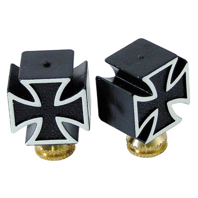 　◆商品説明ワンポイントでユニークな遊び感覚が出せるバブルキャップ。 米、英、仏式バルブに対応。 ■カラー：ブラック※2個セット 【MARUI◆マルイ】 バルブキャップ クロス [VLC01500]