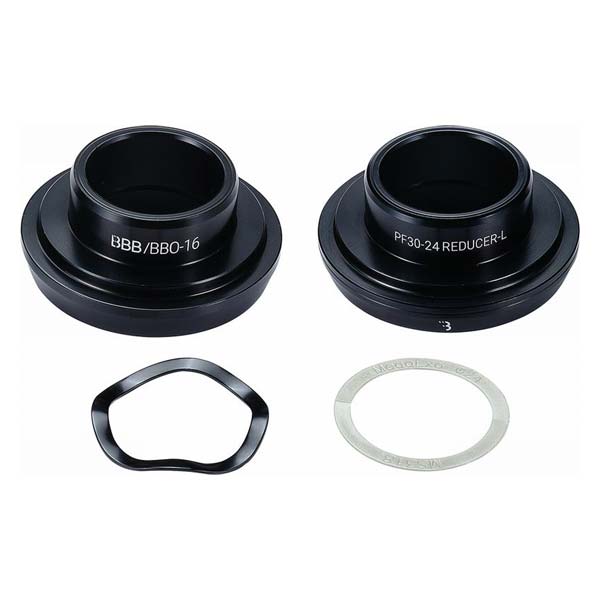 商品説明BB30→24mmクランク●シマノ製ホローテック2シリーズの24mm径のクランクセットのスピンドルをBB30もしくはPF30のボトムブラケットに適合させるアダプター。●BB30とPF30両方に使用できます。●プラスチックコーティング...
