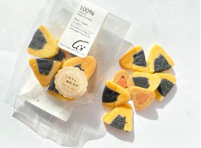 Bon・rupa ころりんおむすび 20g犬用 ペット おやつ ★可愛い！米粉くっきーシリーズ★ 可愛いアイテムの形を型どったかわいいクッキーです。愛犬とのおやつタイムを楽しく！！ サイズ ・ 内容量 20g　幅55×奥行30×高さ170(...