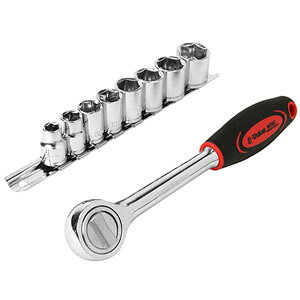 　藤原産業 ソケットレンチセット 9pcs 3/8 ESR-309H 差込角9.5mm藤原産業 ソケットレンチセット 9pcs 3/8 ESR-309H 差込角9.5mm○ラチェットハンドルとソケットセットを一つにコンパクト収納、携帯に便利...