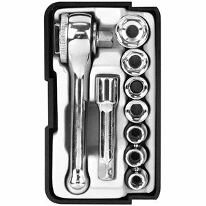 　藤原産業 1/4ソケットレンチセット 9pcs ETS-209 差込角6.35mm藤原産業 1/4ソケットレンチセット 9pcs ETS-209 差込角6.35mm○差込角6.35mmのソケットレンチセット9pcsです。【機能】スタビーラ...