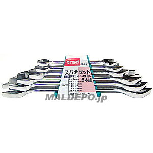 三共コーポレーション TRAD 6PC スパナセット #8-23三共コーポレーション TRAD 6PC スパナセット #8-231本で21サイズのボルトが回せるポケットサイズです!■サイズ(mm):8×9・10×12・12×14・14×17...