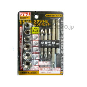 　三共コーポレーション ソケット&ビットセット 11pcs TSB-11三共コーポレーション ソケット&ビットセット 11pcs TSB-11【特長】・ソケットとビットがセットで便利です!・5種類のボルト・ナットに対応できるオールマイティソ...