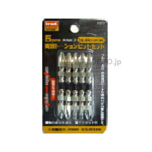　三共コーポレーション TRAD 5pcs.両頭トーションビットセット TRT-655三共コーポレーション TRAD 5pcs.両頭トーションビットセット TRT-655トーションビットが衝撃を吸収!【特長】・モーメント効果!! スリムトー...