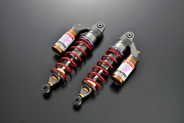 RSリヤーサスペンション(削り出しイニシャルアジャスター）全長L335mm ±5mm適合車種HONDA : Monkey125（'18-'23) ノーマルアップタイプマフラー及びダウンタイプマフラー対応）RSリヤーサスペンション(削り出しイ...