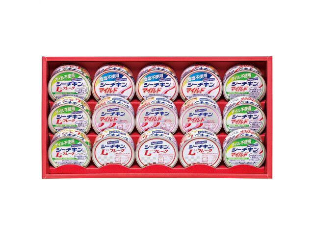 素材やカタチ、製法によって、さまざまなおいしさが楽しめる「シーチキン」の詰め合わせです。箱サイズ：40.1×6.7×21.5cm・現品サイズ・内容：オイル不使用シーチキンLフレーク・シーチキンLフレーク・食塩不使用シーチキンマイルド・オイル...