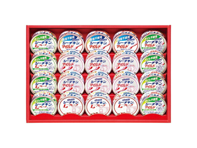 素材やカタチ、製法によって、さまざまなおいしさが楽しめる「シーチキン」の詰め合わせです。箱サイズ：40.1×6.7×27.2cm・現品サイズ・内容：オイル不使用シーチキンLフレーク・オイル不使用シーチキンマイルド各4缶・シーチキンLフレーク...