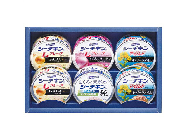 素材やカタチ、製法によって、さまざまなおいしさが楽しめる「シーチキン」の詰め合わせです。箱サイズ：24.9×6.7×15.8cm・現品サイズ・内容：シーチキンマイルドキャノーラオイル・シーチキンLフレークGABA入り各2缶・まぐろと天然水だ...
