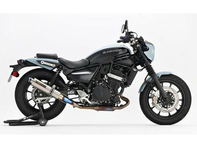 ※画像はイメージとなります。別なカラーを参考に掲載している場合があります。`24〜 ELIMINATOR 400 New NASSERT-R政府認証適合 スリップオンマフラー特徴・ストレート排気で二気筒独自の、迫力のエキゾーストノートを奏で...