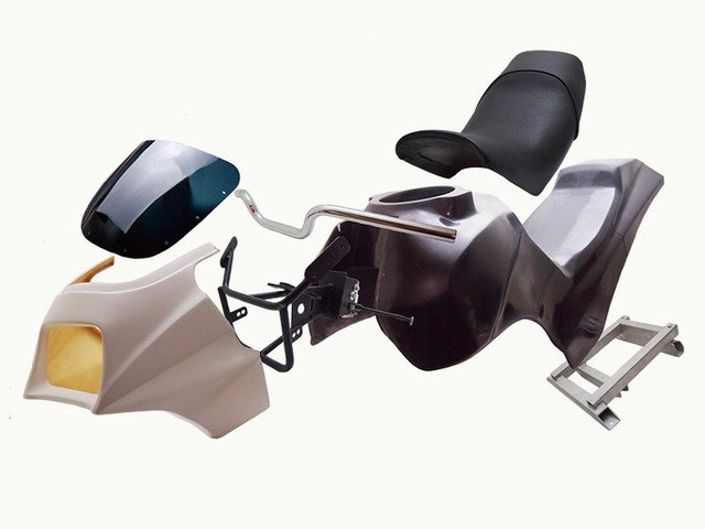 Z125PRO用　ミニンジャ外装セット 無塗装品 セット内容：Mininja Style 8点セット FRP製アッパーカウル、FRP製タンクカバー/テールカウル、 アッパーカウルステー、タンクカバー/テールカウルステー、シート スクリーン、...