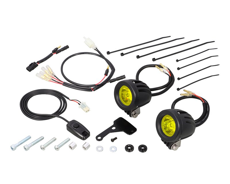 車種専用のステーとハーネスを付属した高輝度LEDビームランプです。高いドレスアップ効果と夜間走行時の補助ランプに役立ちます。※点灯時・点灯後は本体が大変熱くなりますのでヤケドにご注意下さい。※消費電力の多いグリップヒーター等と同時装着された...