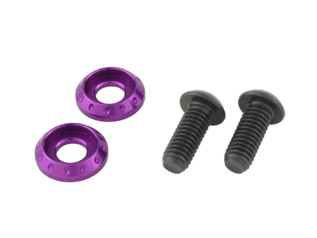 ナンバー周りのアクセントとなるNASAタイプマシンドワッシャーにブラックステンレスボタンキャップボルト(M6x15mm)を付属させました。◆2個入り◆アルミ削り出し/アルマイト仕上げ ◆M6x15mmボタンキャツプボルト（ブラック）付属◆日...