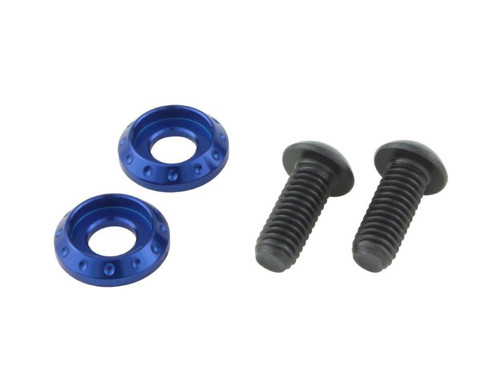 ナンバー周りのアクセントとなるNASAタイプマシンドワッシャーにブラックステンレスボタンキャップボルト(M6x15mm)を付属させました。◆2個入り◆アルミ削り出し/アルマイト仕上げ ◆M6x15mmボタンキャツプボルト（ブラック）付属◆日...