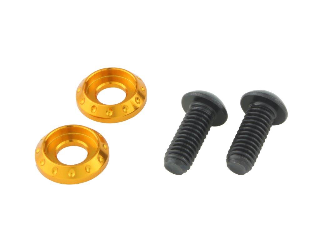 ナンバー周りのアクセントとなるNASAタイプマシンドワッシャーにブラックステンレスボタンキャップボルト(M6x15mm)を付属させました。◆2個入り◆アルミ削り出し/アルマイト仕上げ ◆M6x15mmボタンキャツプボルト（ブラック）付属◆日...