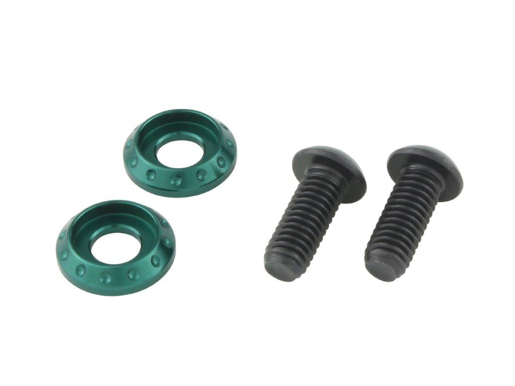 ナンバー周りのアクセントとなるNASAタイプマシンドワッシャーにブラックステンレスボタンキャップボルト(M6x15mm)を付属させました。◆2個入り◆アルミ削り出し/アルマイト仕上げ ◆M6x15mmボタンキャツプボルト（ブラック）付属◆日...