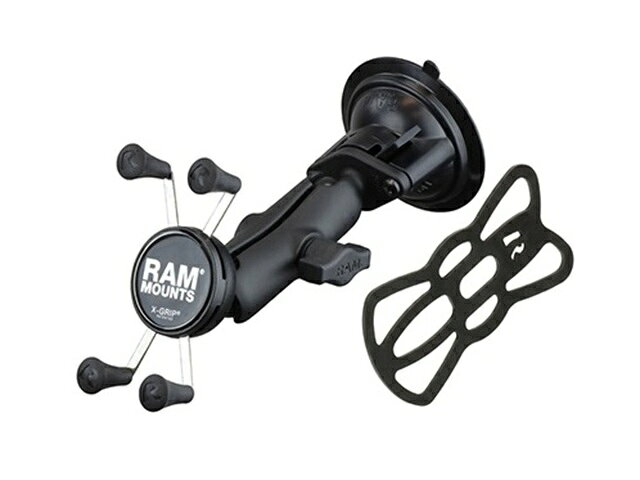 メーカー名：ラムマウントメーカー品番：RAM-B-166-UN7Uラムマウントを代表する汎用スマホホルダー「Xグリップ」のSサイズを吸盤でガラス面などへ取り付けることができるマウントセット。特許取得のボールマウントシステムで自由自在に角度調...