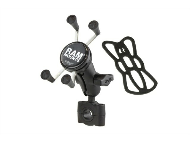 メーカー名：ラムマウントメーカー品番：RAM-B-408-75-1AUN7Uラムマウントを代表する汎用スマホホルダー「Xグリップ」のSサイズをオートバイのハンドルなどへ取り付けることができるマウントセット。取り付けに必要な工具が付属し、特許...