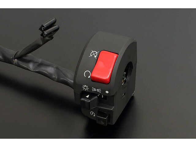 左右ともに質感のあるマット仕上げ樹脂ボディを使用。右側スイッチ幅は32mm、左側スイッチ幅は54mm。常時点灯モデルでも、 ヘッドライトはON/ポジション/OFFで切替可能です。カプラーオンのイージーフィットでウィンカーは操作性に優れるプッ...