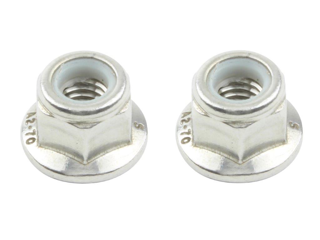 ◆フランジナイロンロックナット M6mm ◆2個入り金属製ナット本体にゆるみ止め機能のナイロンリングをかしめてあります。締め付けトルクが安定しており、ゆるみ止めにナイロン使用で相手ボルトを傷つけません。100度以上の高熱のある環境ではナイロ...