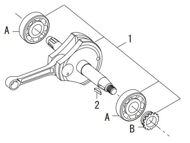 SPタケガワ ストロークアップクランクシャフトASSY 6Vモンキー／ゴリラ 01-10-0081