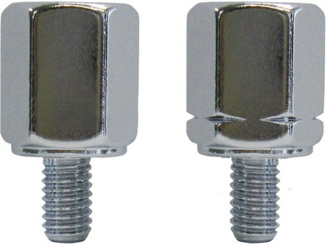 ネジ径10mm正ネジ→8mm逆ネジ、10mm正ネジ→8mm正ネジ（ピッチ：1.25mm）色・材質色：クロームメッキ材質：鉄部品構成・本体×2ネジ径が合わない場合■8mm・10mmのネジ径を問わずバックミラーをネジ径変換することにより、取付け...