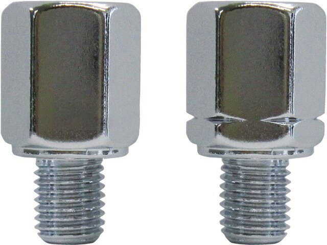 ネジ径8mm正ネジ→10mm逆ネジ、8mm正ネジ→10mm正ネジ（ピッチ：1.25mm）色・材質色：クロームメッキ材質：鉄部品構成・本体×2ネジ径が合わない場合■8mm・10mmのネジ径を問わずバックミラーをネジ径変換することにより、取付け...