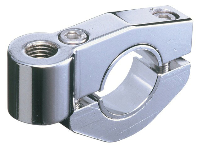 ネジ径10mm 正ネジ色・材質色：クロームメッキ材質：亜鉛ダイキャスト部品構成・本体・六角レンチ■ミラーステーハンドル取付け用アダブター。■ハンドルの取付け位置も自在に対応。■ミラー取付穴10mm■ミラー以外にもパーツの取付に便利な汎用ホル...