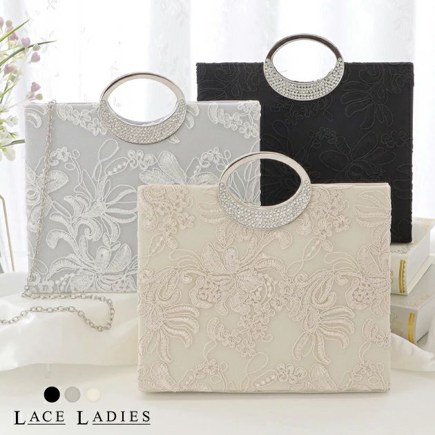 ⇒ 買い物ガイドはこちら■商品説明女性らしく花柄の刺繍を全面にほどこしたハンドバッグ。 ロマンチックなデザインでありながら、安定感のあるスクエア型のフォルムですっきりとした印象に仕上げました。 リング状の個性的なハンドルは、メタリックカラー...