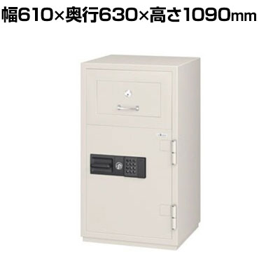 【エーコー】投入式耐火金庫 テンキー式 内容量65L 重量330kg/PSG-100EV ●火災発生から2時間、庫内の温度を紙が焦げる手前の規定温度177度以下に抑えるJIS項目内の標準加熱試験に合格しています。●金庫破りの手口で最も多い、...