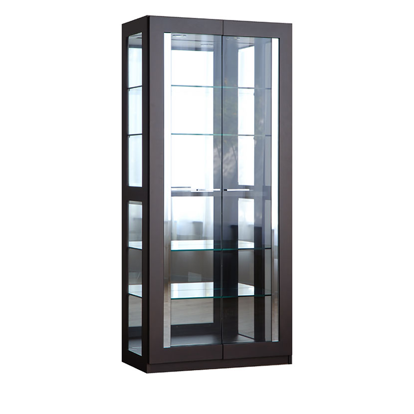 【暮らしのデザイン】モリタインテリア ハイタイプ コレクションケース ガラス LED 照明付き 背面ミラー 収納 棚 ショーケース フィギュアケース コレクションボード ディスプレイラック 幅794×奥行411×高さ1750mm ●ハイタイ...