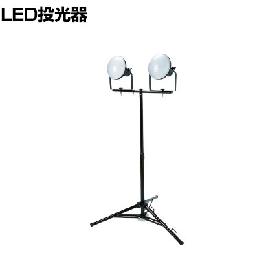 TRUSCO LED投光器 DELKURO 三脚タイプ 2灯 50W 10m アース付き 2芯3芯両用タイプ RTLE510EPSK2 ・DELKURO本体をそのまま取り付け可能な専用三脚スタンドとのセット品です。・高さ調節可能です。・LE...