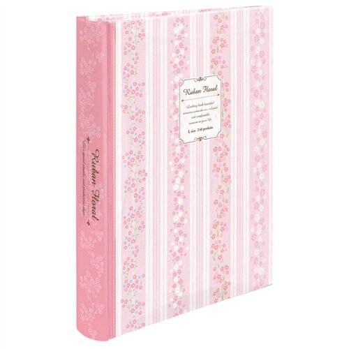 商品名背丸ブック式/L判3段/240枚収納（リュバンフローラル）BPL-240-1-P ピンク 商品番号BPL-240-1-P 仕様本体寸法：タテ295×ヨコ225×背巾45mm 本体重量：880g 表紙：印刷ポリプロピレン貼 仕様：無線綴...