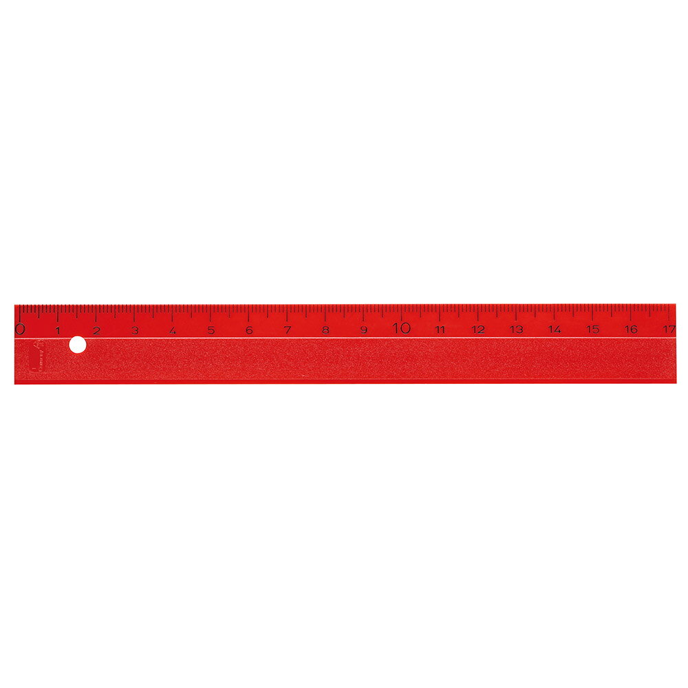 商品名 KUMルーラーレッド 商品番号 KM171R 仕様 ●本体サイズ：W174×H21×D2mm●重量：6g●材質：ポリスチレンKUMルーラーレッド KUMルーラーレッド 17cm定規。スリムタイプ。